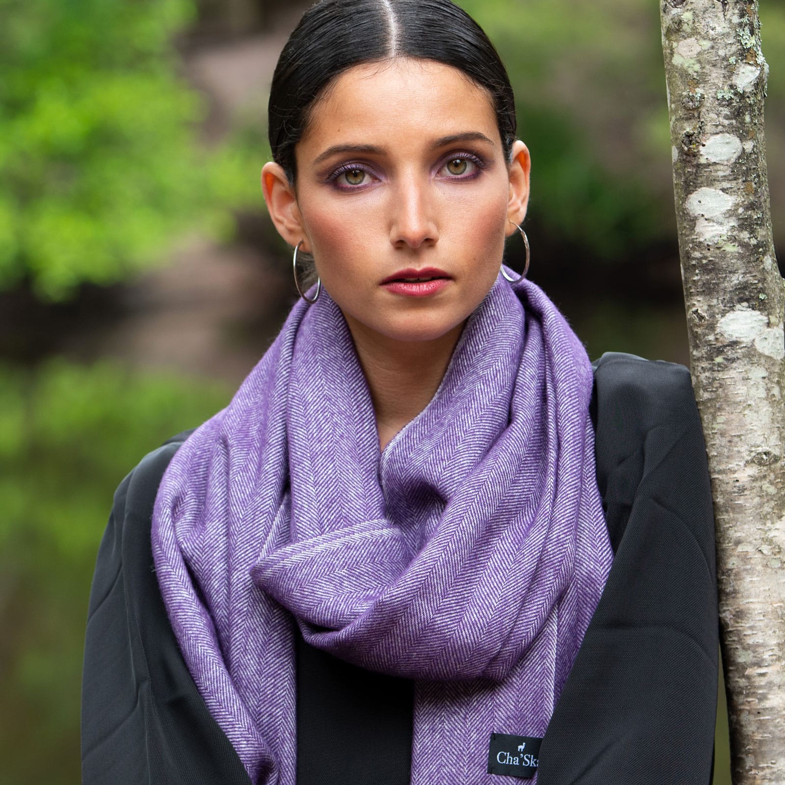 Étole colorée à chevrons - Chaska Paris - 100% baby alpaga