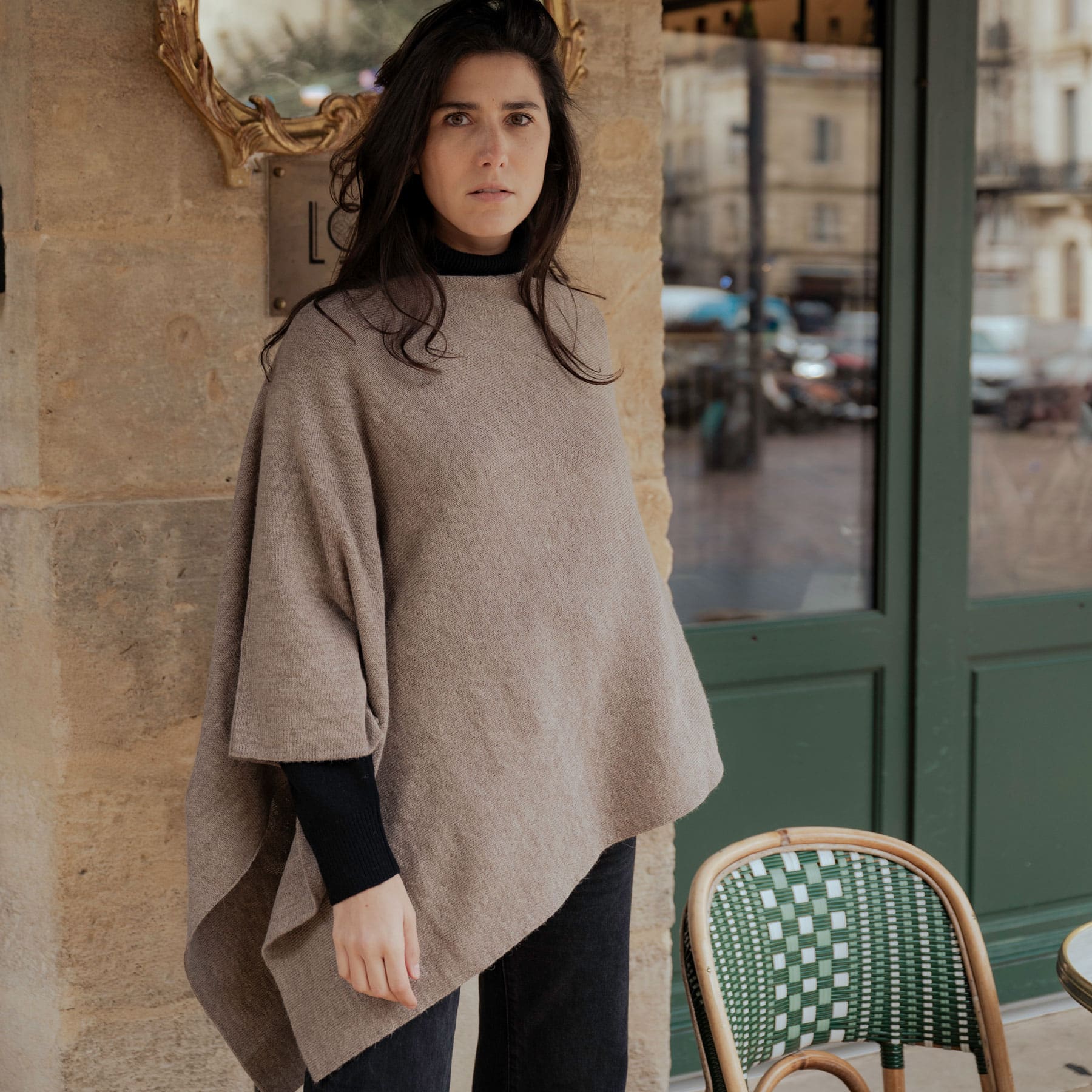 Large poncho - Chaska Paris - 100% baby alpaca fiber